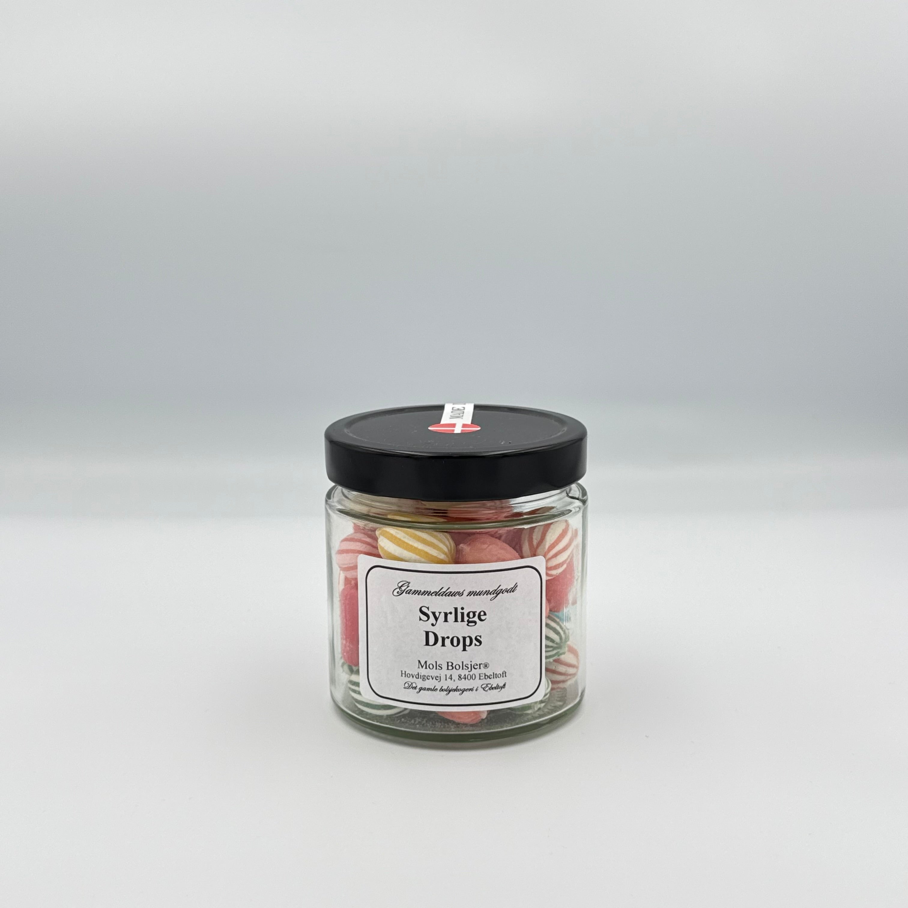 Bolsjeglas - Syrlige Drops 200gr. – Mols Bolsjer